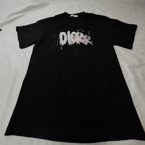 Dior | Tops | Dior Black Tee With White Graphic | Poshmark